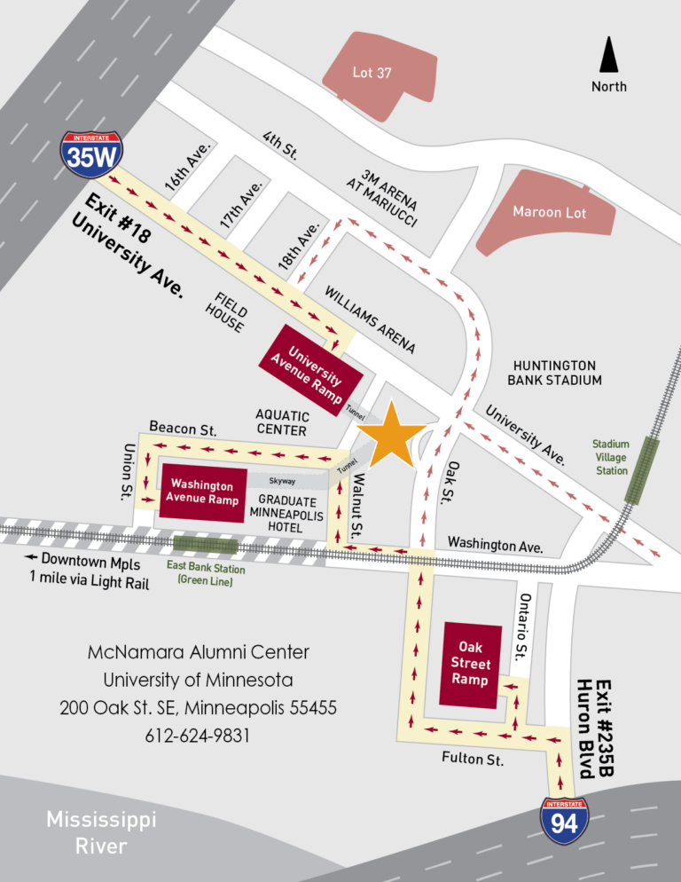 Directions and Parking - McNamara Alumni Center